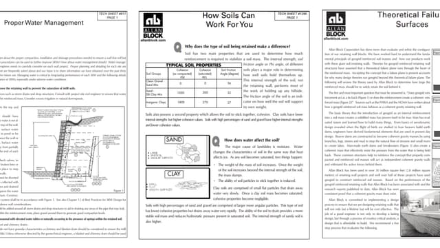 Allan Block Tech Sheets Showing Installation Tips